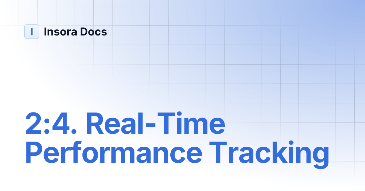 2:4. Real-Time Performance Tracking | Insora Docs